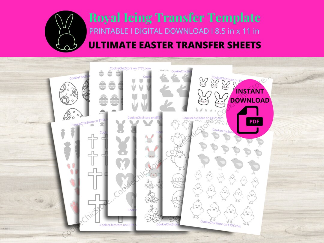 Royal Icing Transfer Sheet Easter, Icing Transfer RI Pattern, Cross ...