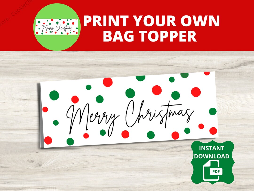 Christmas Treat Bag Topper Template, Christmas Cookie Bag Toppers ...