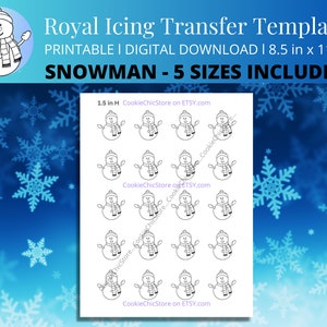 Snowman Royal Icing Transfer Sheet Christmas Royal Icing Transfer ...