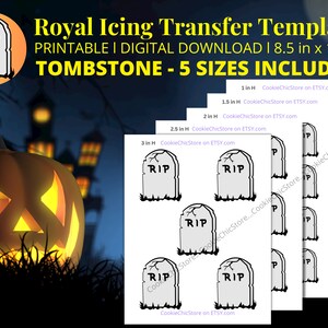 Halloween Icing Transfer Sheet Tombstone RIP Headstone Template for ...