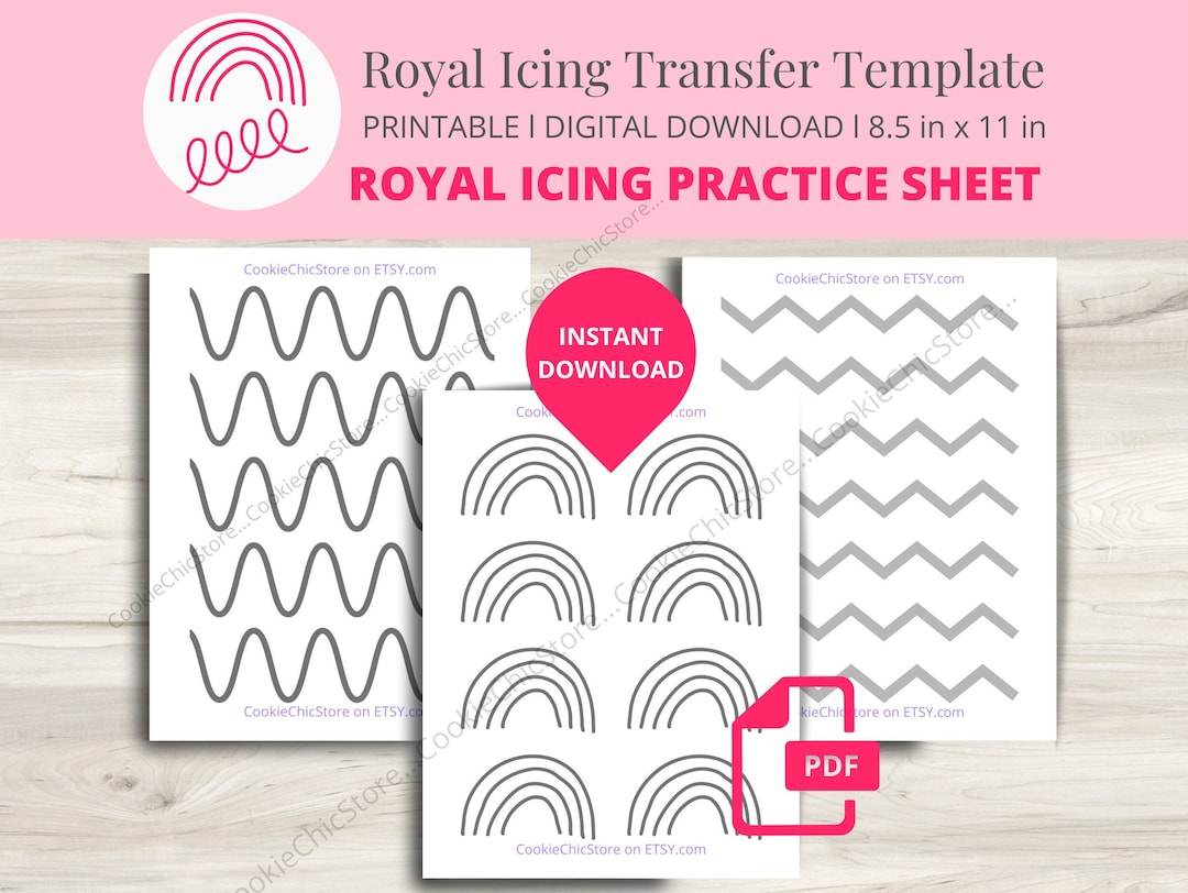 Royal Icing Piping Practice Sheet, Cookie Class Practice Sheet ...