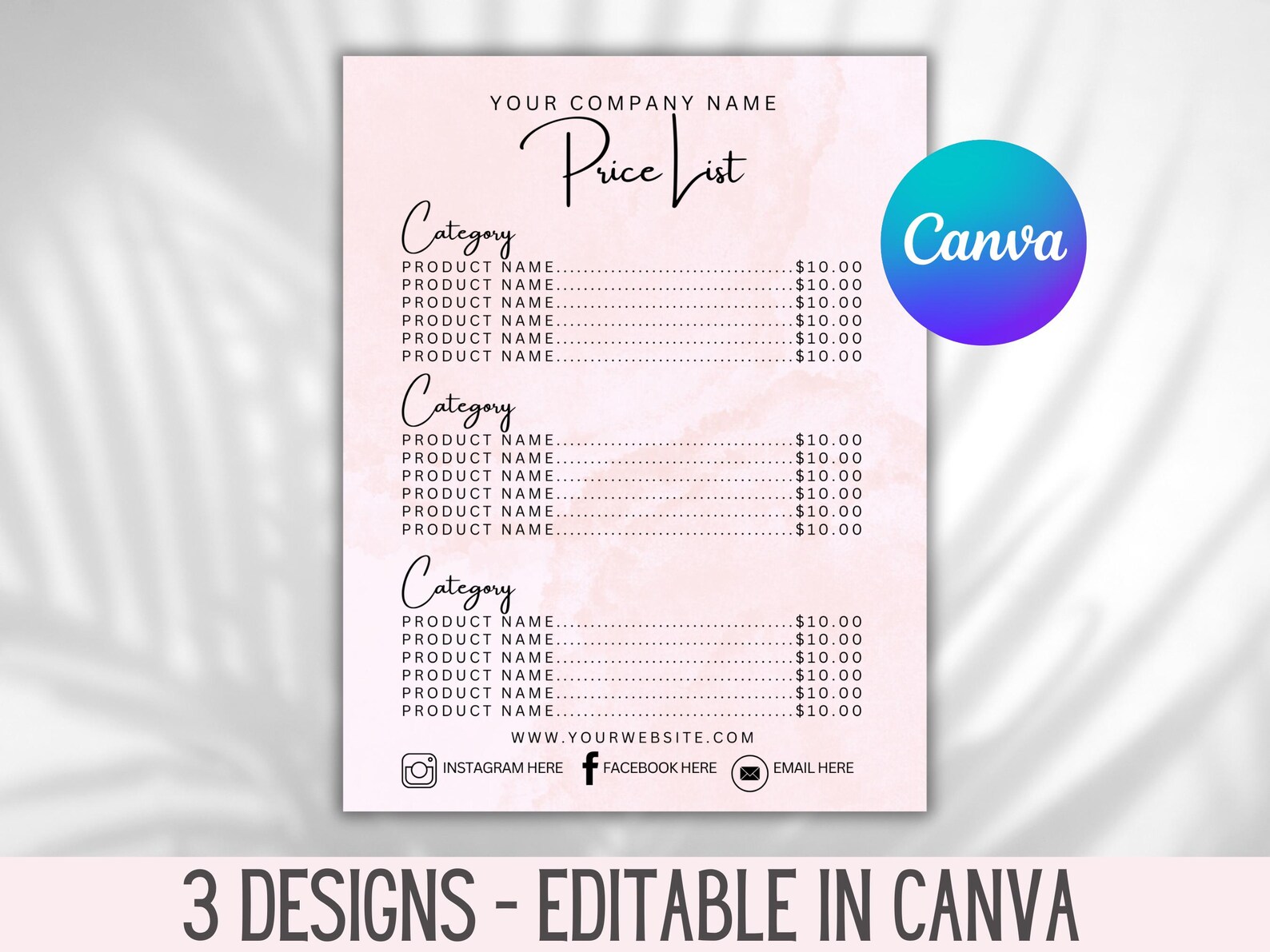 Bakery Business Menu, Small Cookie Business Flyer, Canva Price List ...