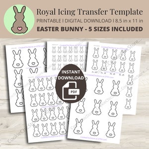 Easter Bunny Royal Icing Transfer Template, Easter Icing Transfer Sheet ...
