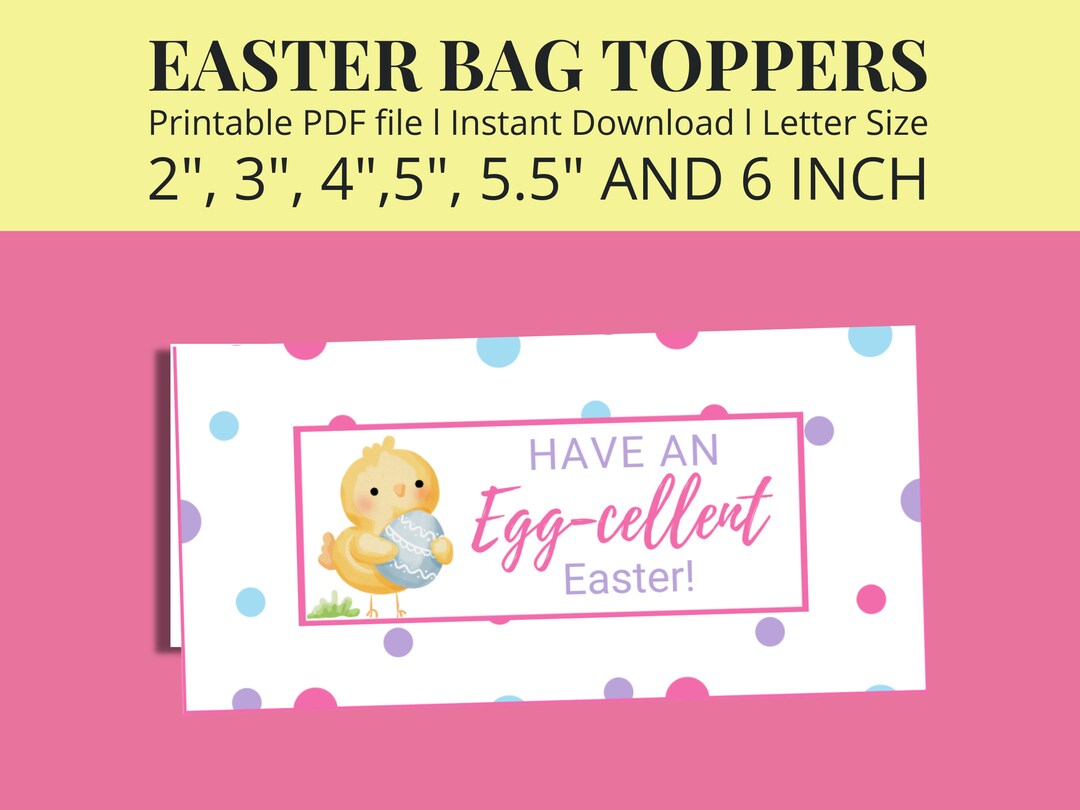 Easter Printable Gift Tag, Thank You Appreciation Cookie Bag Topper ...