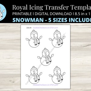 Snowman Royal Icing Transfer Sheet Christmas Royal Icing Transfer ...
