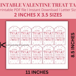 Valentine Day Gift Tag, Printable Little Sweet Treat Vday Sugar Cookie ...
