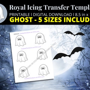 Halloween Royal Icing Transfer Sheet, Ghost Royal Icing Transfer Sheet ...