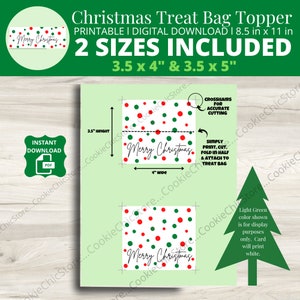 Christmas Treat Bag Topper Template, Christmas Cookie Bag Toppers ...