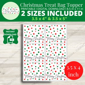 Christmas Treat Bag Topper Template, Christmas Cookie Bag Toppers ...
