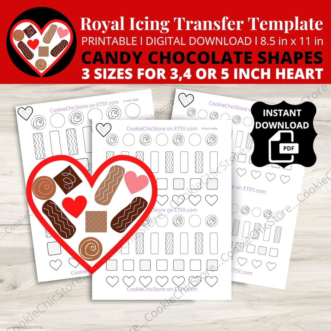 Valentines Day Royal Icing Transfer Sheet Chocolate Box RI - Etsy