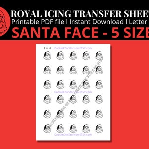 Santa Royal Icing Transfer Sheet Christmas Royal Icing Transfer Sheet ...