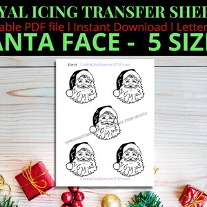 Santa Royal Icing Transfer Sheet Christmas Royal Icing Transfer Sheet ...