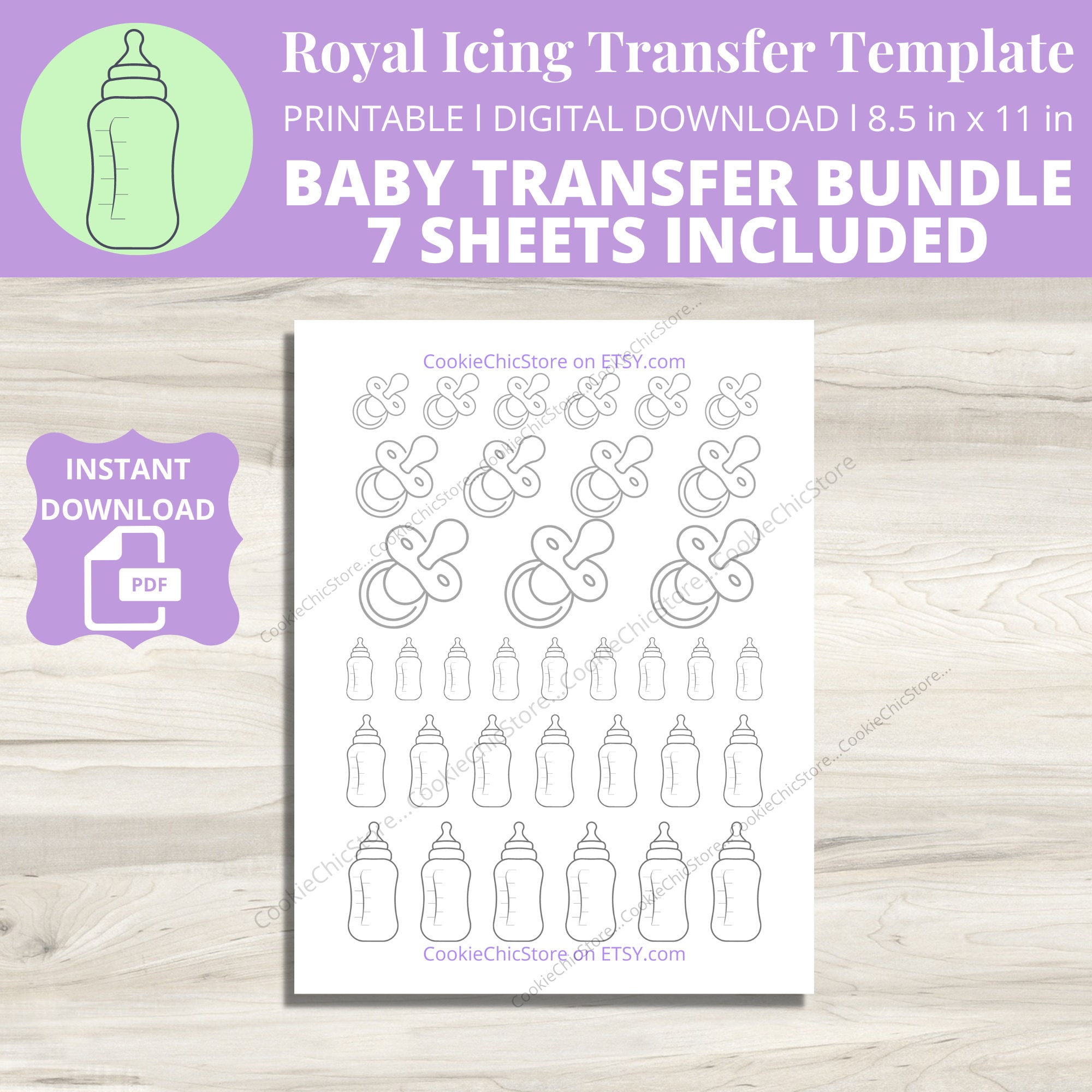 Baby Shower Royal Icing Transfer Sheet Baby Foot Cookie - Etsy