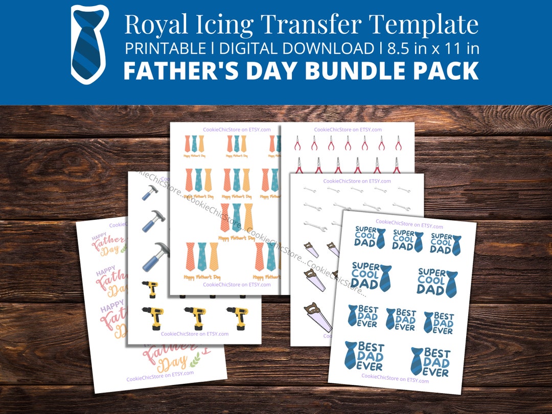 Royal Icing Transfer Sheet Fathers Day Template, Tool Transfer Sheet ...