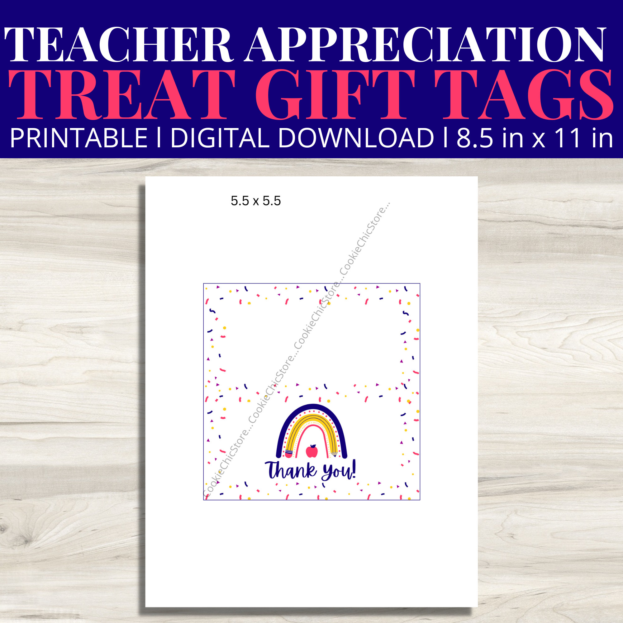 Teacher Appreciation Printable Cookie Bag Toppers, Goody Bag Treat ...