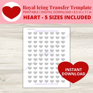 Heart Royal Icing Transfer Sheet, Valentines Day Cookie Transfer ...