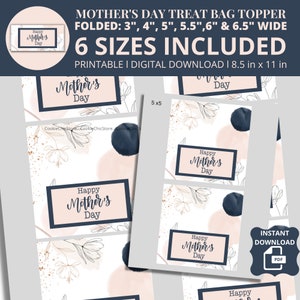Mothers Day Cookie Bag Topper Template for Happy Mother's Day Goody Bag ...