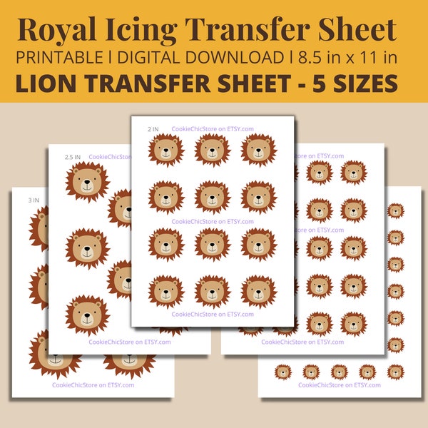 Royal Icing Animal Transfers - Etsy