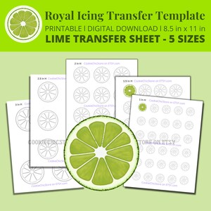 Royal Icing Transfer Sheet Citrus Slice, Lime Transfer Sheet for Cookie ...