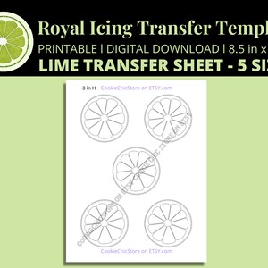 Royal Icing Transfer Sheet Citrus Slice, Lime Transfer Sheet for Cookie ...