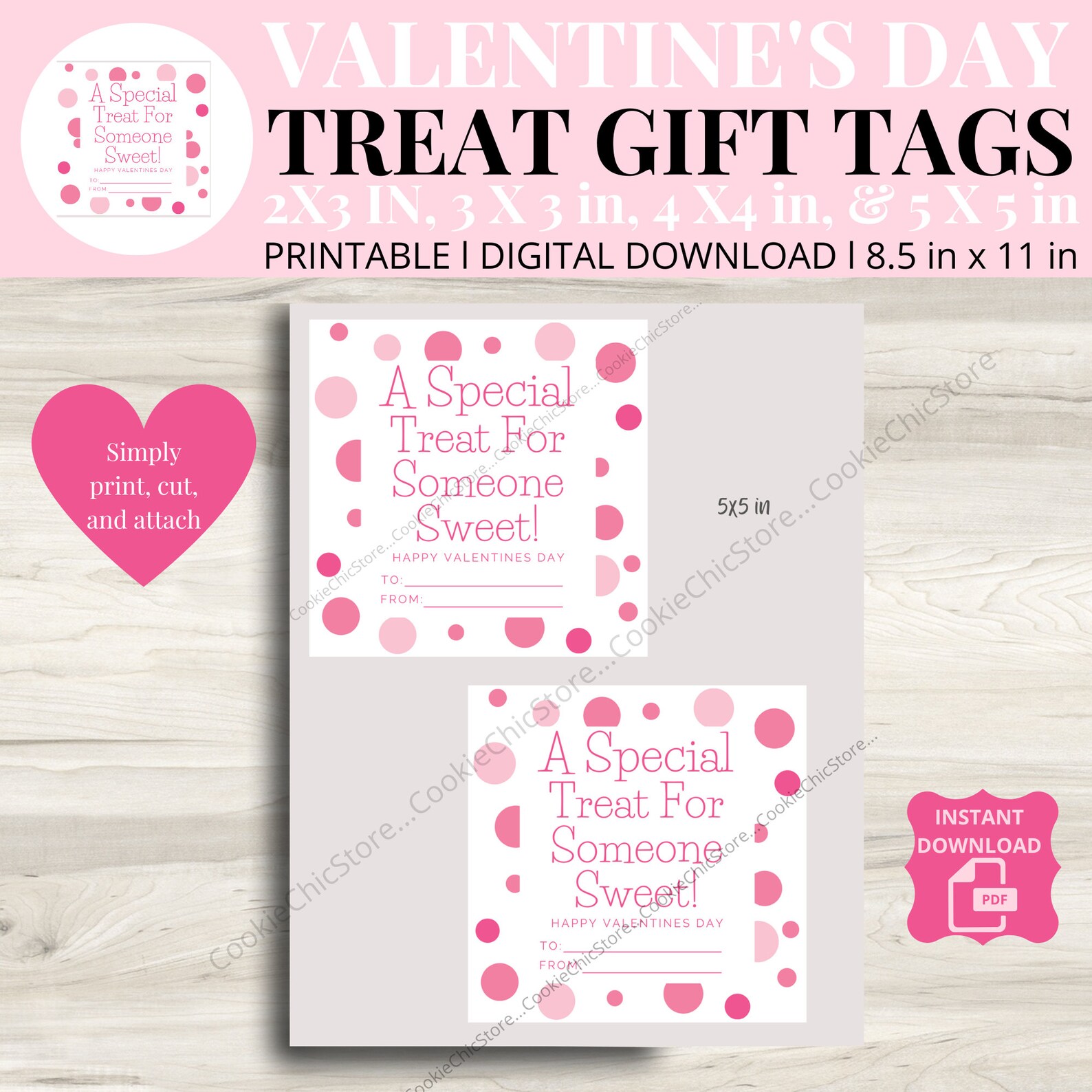 Printable Valentine Gift Tags for Classroom Valentines - Etsy