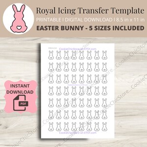 Easter Bunny Royal Icing Transfer Template, Easter Icing Transfer Sheet ...