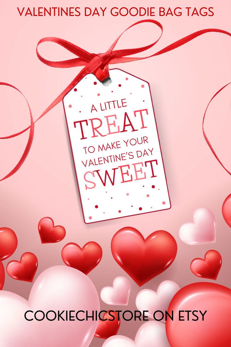 Valentine Day Gift Tag, Printable Little Sweet Treat Vday Sugar Cookie ...