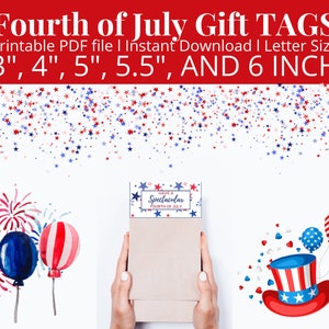 Happy 4th of July Party Favor Independence Day Bag Topper, Printable ...