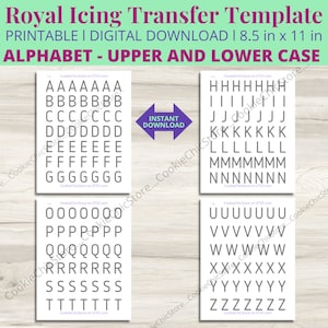 Alphabet Royal Icing Transfer Letters Sheet, Digital Icing Transfer ...