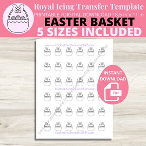 Easter Basket Royal Icing Transfer Sheet, Easter Icing Transfer ...