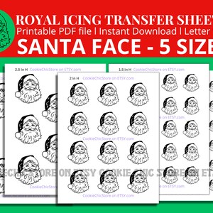 Santa Royal Icing Transfer Sheet Christmas Royal Icing Transfer Sheet ...