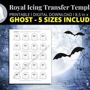 Halloween Royal Icing Transfer Sheet, Ghost Royal Icing Transfer Sheet ...