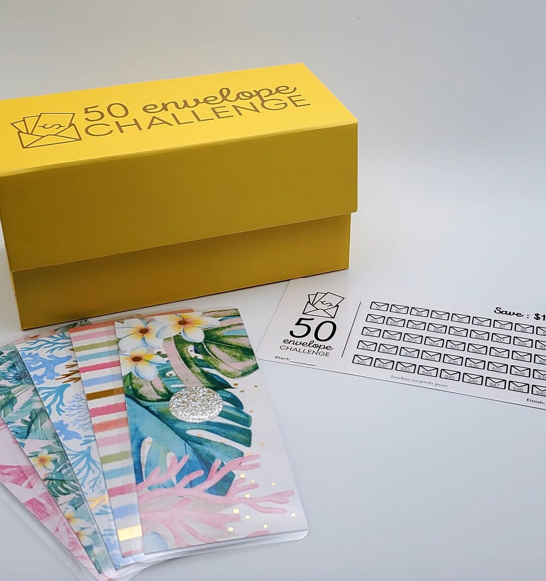 50 ENVELOPE CHALLENGE Box | No Fold | Scratch-off Challenge | Two Games in One | Save 1,275 - Etsy