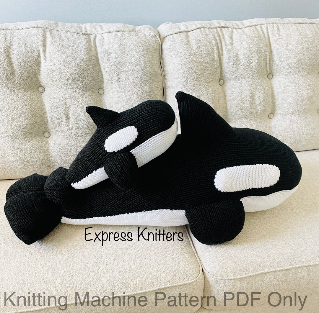 Giant & Baby Orca Whale Knitting Machine Pattern PDF Only Addi Sentro ...