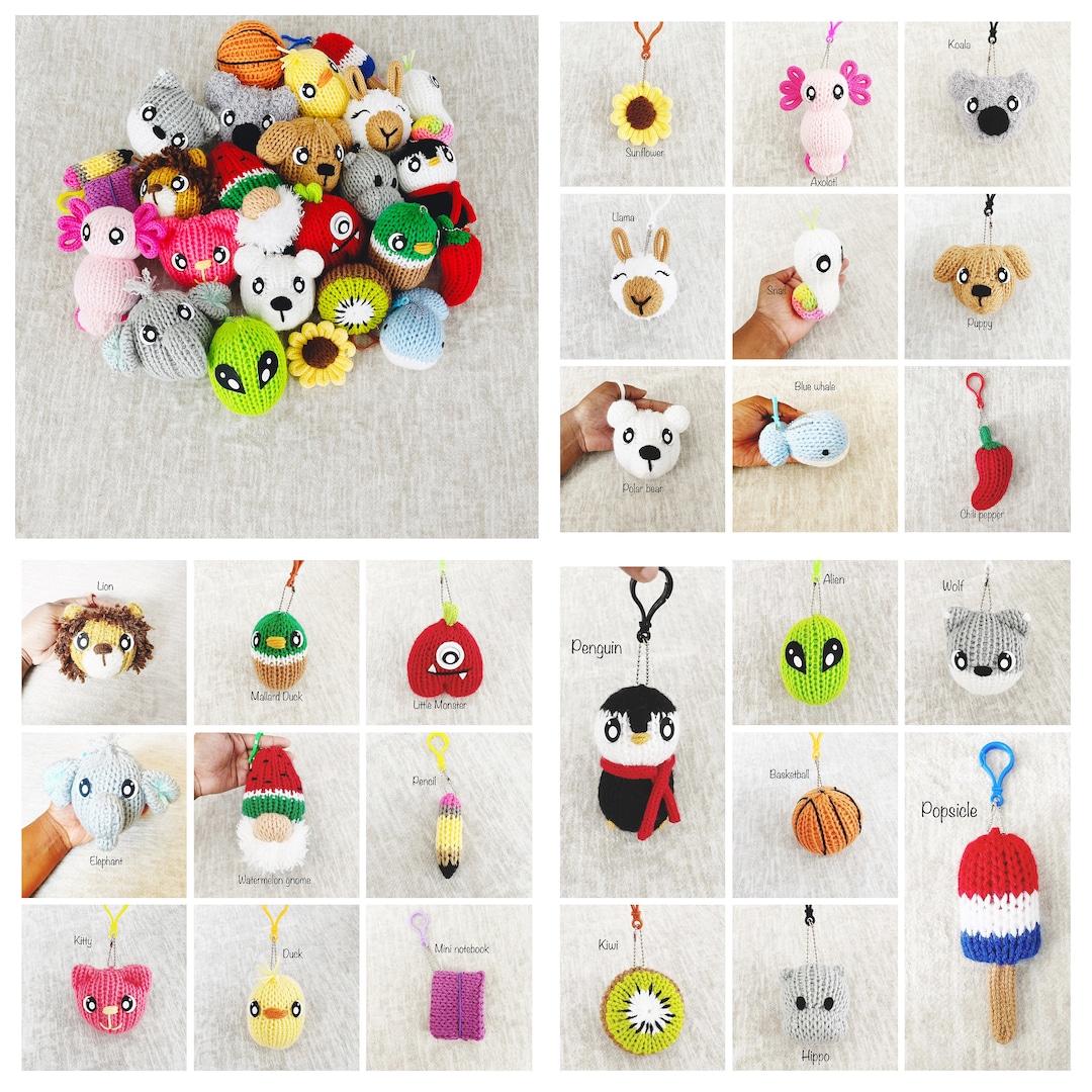 25 Keychains Bundle Vol.2 Knitting Machine Pattern PDF ONLY Addi Sentro ...