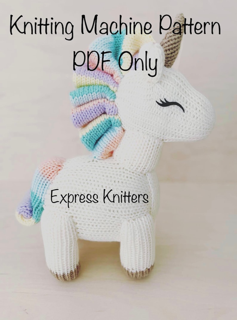 Unicorn-standing Circular Knitting Machine Pattern Addi Sentro - Etsy