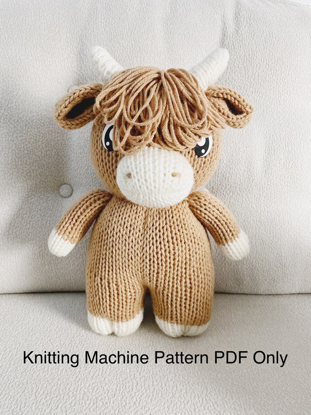 Highland Cow Knitting Machine Pattern PDF ONLY Addi Sentro - Etsy