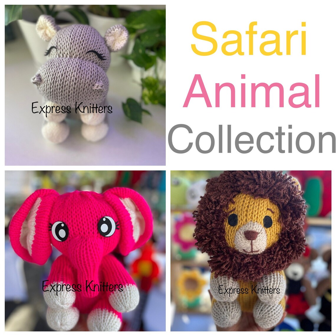 Safari Animal Collection Circular Knitting Machine PDF ONLY Addi Sentro ...