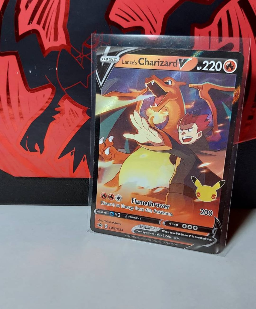 Pokemon TCG: Lance's Charizard V Black Star Promo SWSH133 - Etsy UK