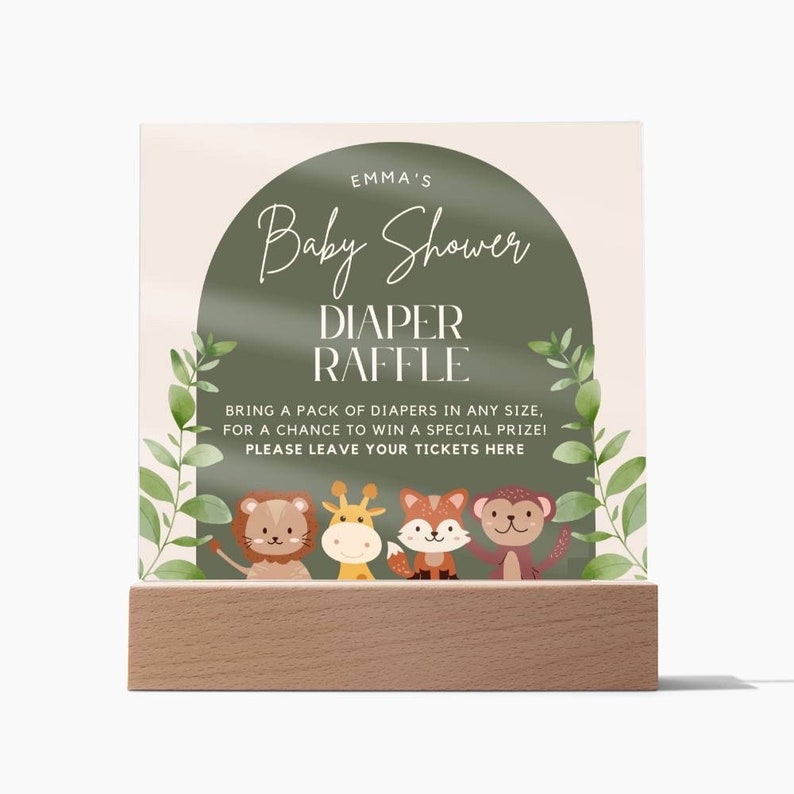 Personalized Diaper Raffle Acrylic Sign, Baby Shower Decor - Etsy