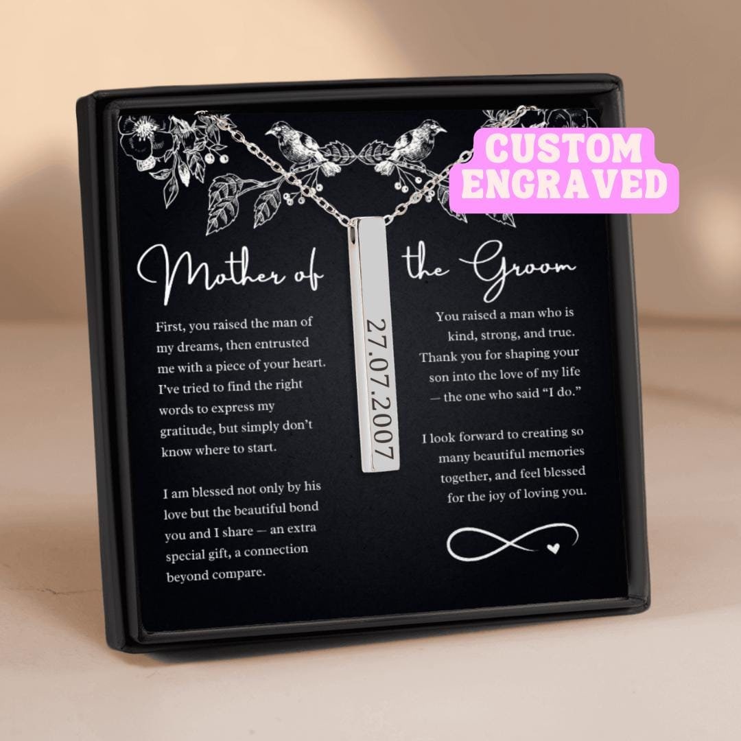 Custom Mother of the Groom Necklace, Mother of the Groom Gift Box ...