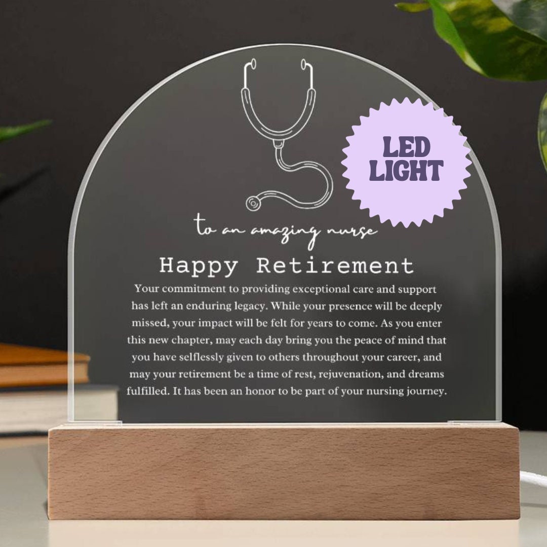 Nurse Retirement Gift Acrylic Arch, Retirement Plaque, Appreciation ...