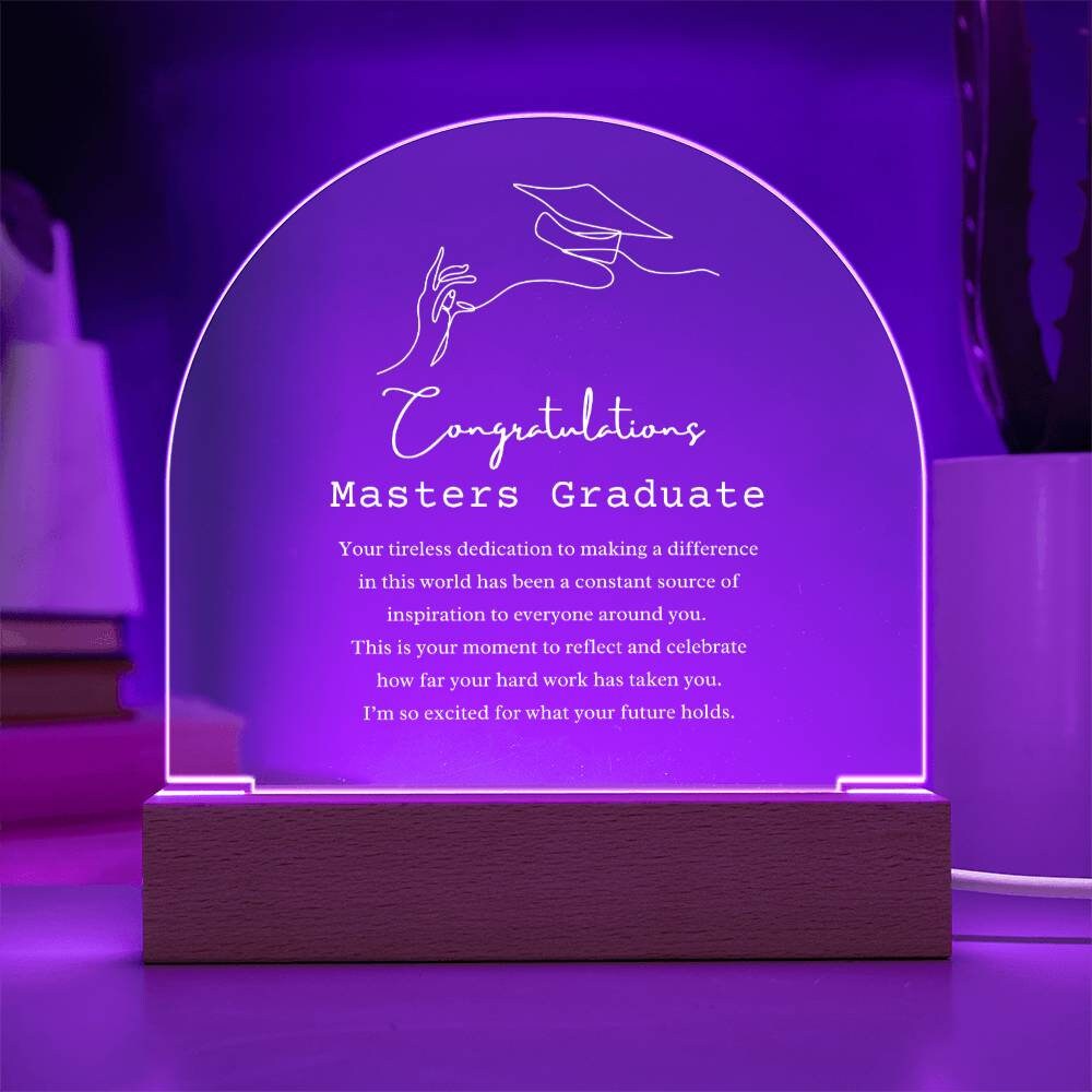 Masters Graduate Acrylic Arch, Masters Degree, Graduation Gift, Masters ...