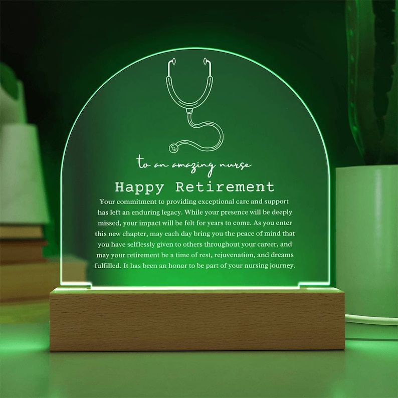 Nurse Retirement Gift Acrylic Arch, Retirement Plaque, Appreciation ...