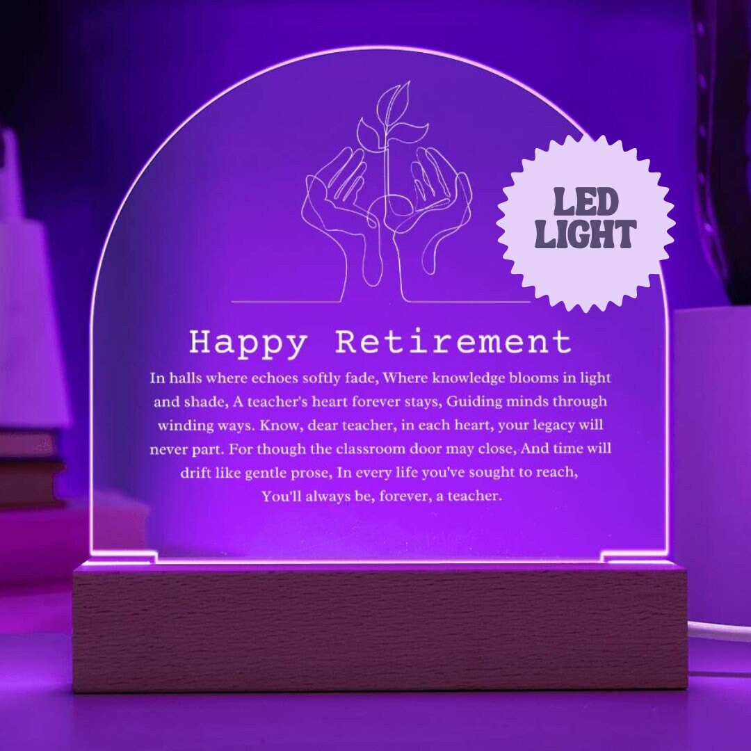 Teacher Retirement Plaque, Teacher Retirement Gift, Gift for Mentor ...