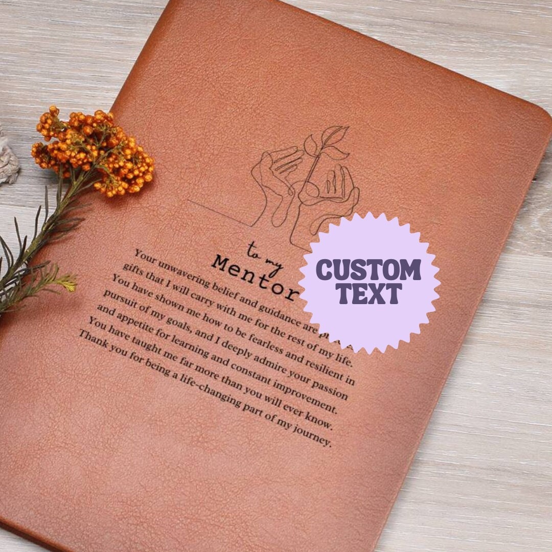 Custom Mentor Leather Journal Thank You Gift, Mentor Gift, Teacher Gift ...