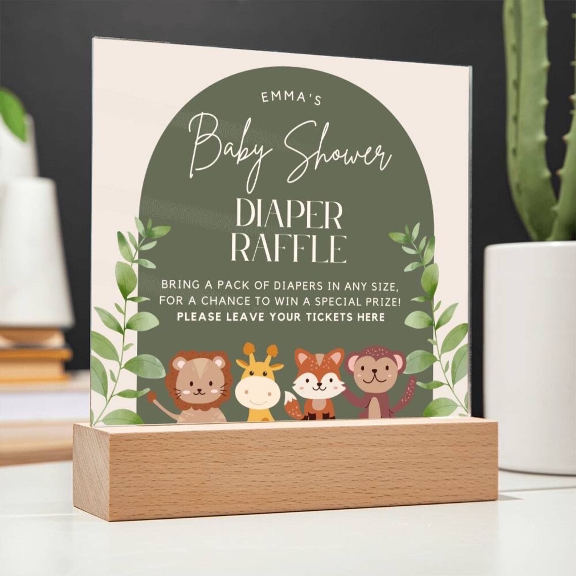 Personalized Diaper Raffle Sign Custom Acrylic Plaque Baby - Etsy