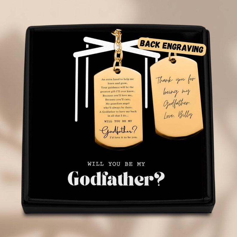 Will You Be My Godfather? Personalized Godfather Proposal Dog Tag ...