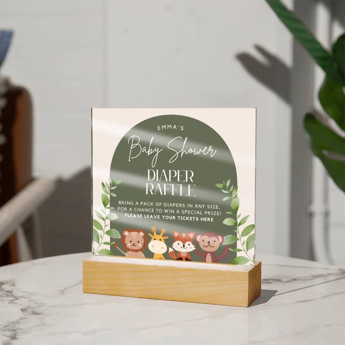 Personalized Diaper Raffle Sign Custom Acrylic Plaque Baby - Etsy