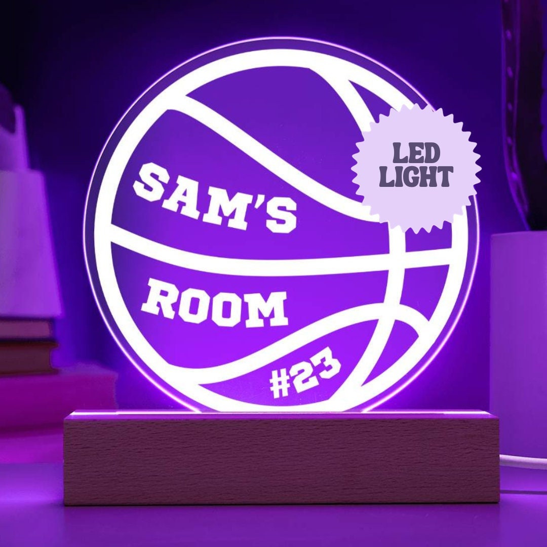 Custom Basketball Night Light, Kids Night Light, Basketball Room Decor ...